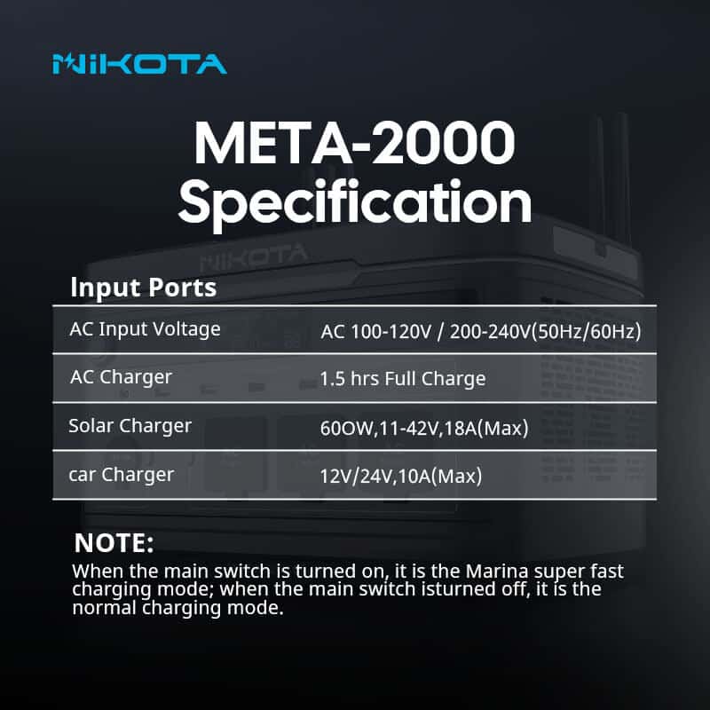 Nikota Meta 2000 Solar Generator with /5G Connectivity